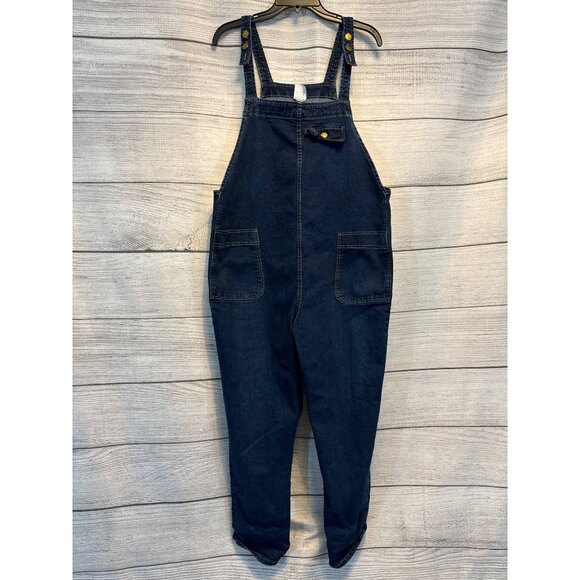 Jeans | Vintage Dark Blue Denim Overalls Adjustable Straps Size L ...